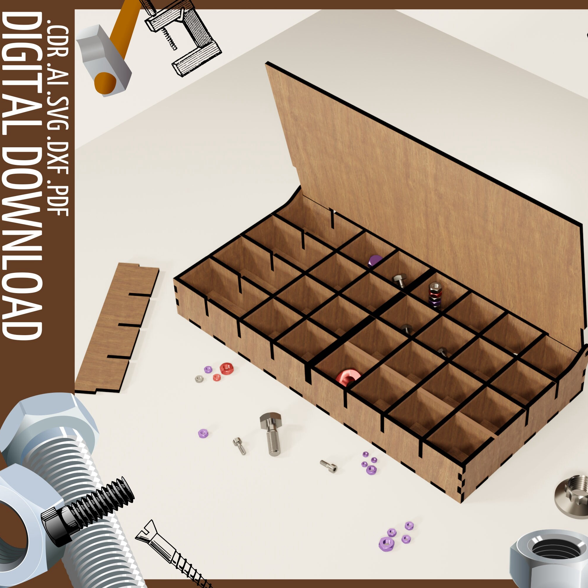 Laser Cut Modular Organizer - Design Market