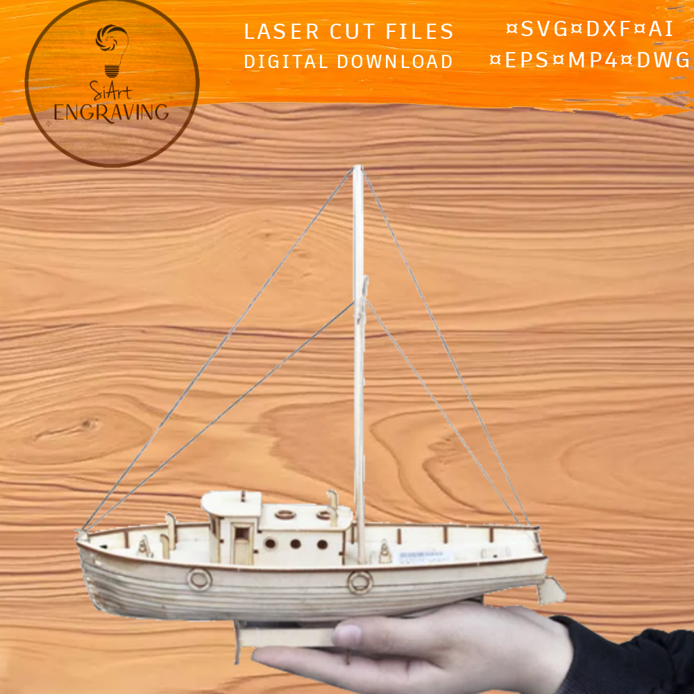 Fishing Boat Laser Cut Files - Design Market